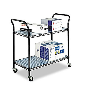 Safco 5337Bl Wire Utility Cart Two-Shelf 43-3/4W X 19-1/4D X 40-1/2H Black