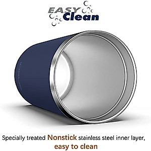 Ideus 20 oz Tumbler, Travel Coffee Mug with Splash Proof Sliding Lid, Double Wall Stainless Steel Vacuum Insulated Coffee Mug for Home and Office, Keep Beverages Hot or Cold, Navy blue