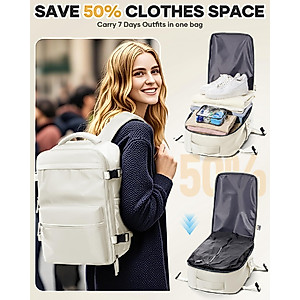 KEYEMP Small Backpack for Womens, Cute School Bag for Teen Girls College Middle High Elementary School Students Aesthetic Casual Daypack Simple Basics 14 inch Bookbag Laptop,White