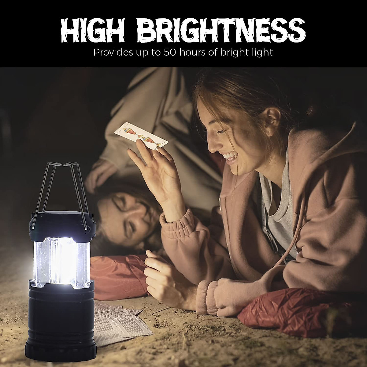 Lunabode LED Battery Powered Camping Lantern ( 2 Pack )- Portable COB Hanging Lamp Lights | Waterproof Collapsible Lantern Flashlight for Tent Lights, Power Outages, Hurricane Emergency, Hiking