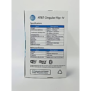 AT&T Locked AT&T Cingular SmartFlip IV U102AA 4G LTE | Prepaid Phone | 2.8" Screen | 4GB | Black(Renewed)