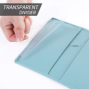 IKEPOD Leather Checkbook Cover for Men Women RFID Blocking by GNEGNI