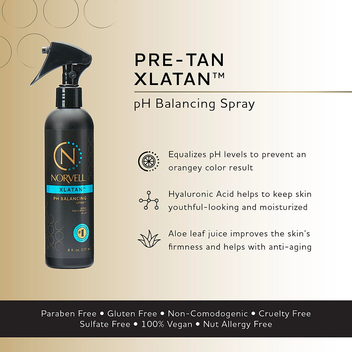 Norvell Pre Sunless Tanning XLATAN pH Balancing Spray for use w/Self Tanner, 8 fl.oz.