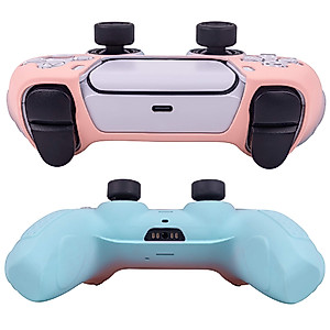PS5 Controller Grip Cover, CHIN FAI Anti-Slip Silicone Skin Protective Cover Case for PlayStation 5 DualSense Wireless Controller with 6 Thumb Grip Caps (Gradient Color-1)
