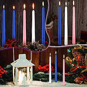 5 Pieces Blue Advent Candle Blue Taper Candles Christmas Advent Candle Long Burning Tapered Candles Dripless Taper Candles and Unscented Candlesticks for Advent Rings and Church Advent Wreaths