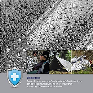 6 Pack Emergency Mylar Thermal Blankets. Space Blanket Survival rescue insulating reflective foil kit Camping Blanket Outdoors Hiking Survival Bug Out Bag car marathons first aid cold/heat (aluminum)