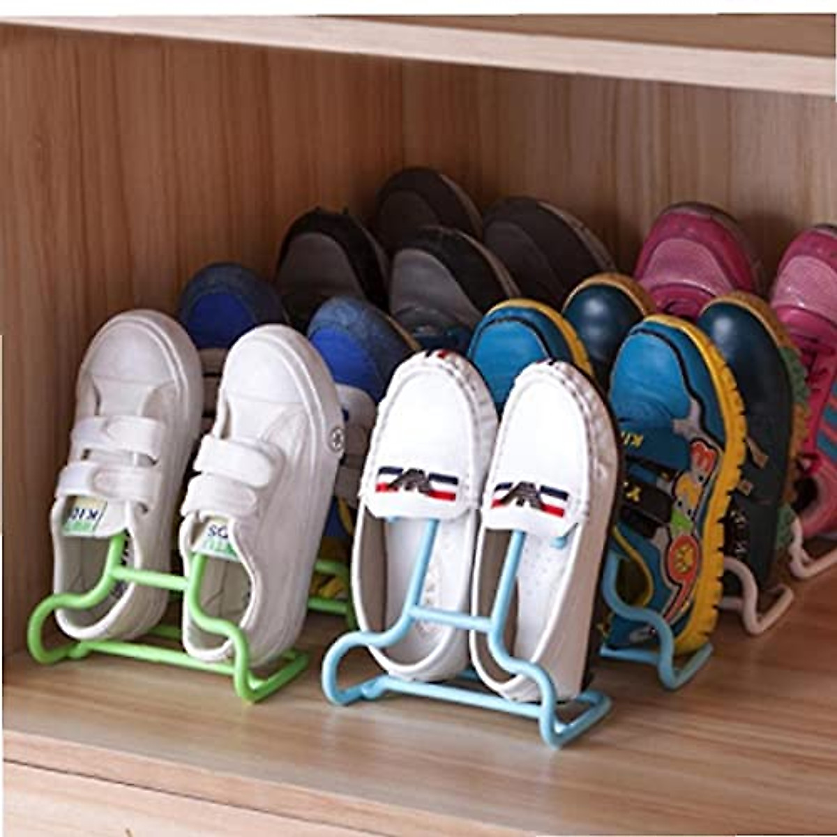 10pcs/Set Shoes Drying Rack Boost Stand Children Kids Shoes Hanger Hanging Shelf Wardrobe Organizer Hanger