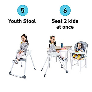 Graco Made2Grow 6 in 1 High Chair | Converts to Dining Booster Seat, Youth Stool, and More, Monty