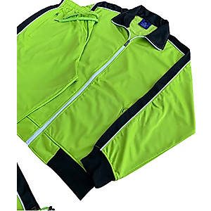 Royal Threads Canada 2-piece Tracksuit Series Three Jogging Outfit Featured Slim Fit Track pants & Sports Track Jacket Outfit Lime Green