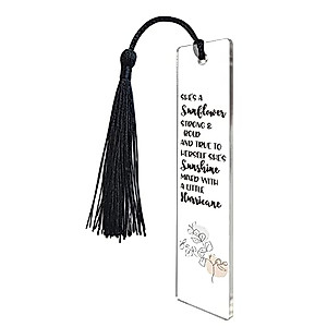 Funny Sunflower Strong Inspirational Bookmark Gifts for Women Girls Lovers Bookworm Daughter Lovers Friend Sister Book Female Friendship Gifts Sister Gifts