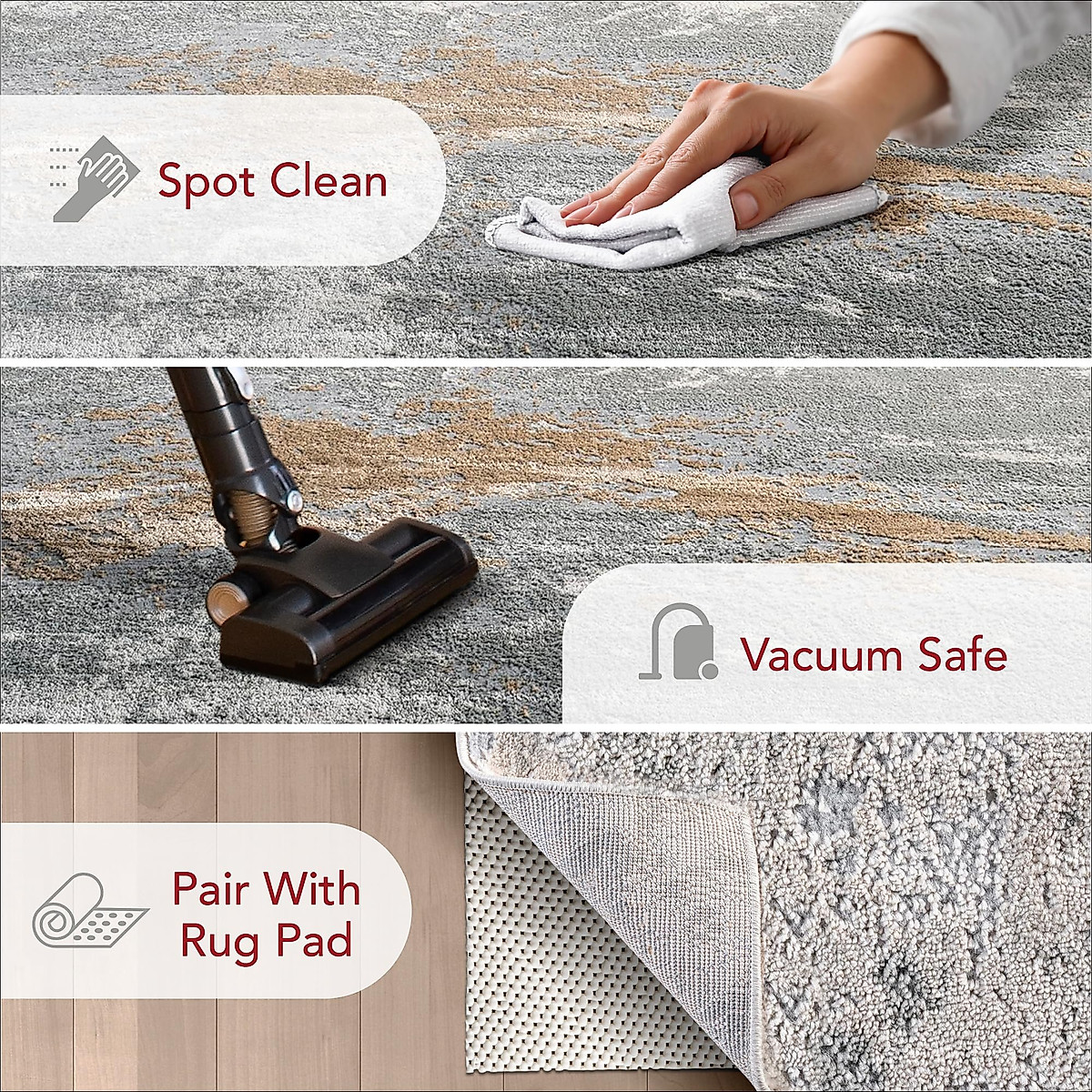 nuLOOM Cyn Contemporary Abstract Area Rug, 5x8, Silver