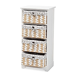 Baxton Studio Rianne Modern Transitional White Finished Wood 4-Basket Storage Unit