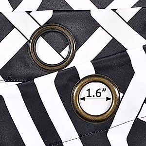 Lush Decor Edward Trellis Curtains Room Darkening Window Panel Set for Living, Dining, Bedroom (Pair), 84” x 52”, Black