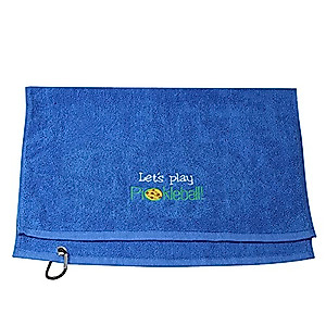 Pickleball Towel I'd Rather Be Playing Pickleball Embroidered Sports Teem Hand Towel Gift for Pickleball Player (Let's Play Pickleball)