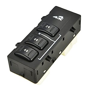 4WD Wheel Drive Switch 4x4 Selector Switch Compatible with 2003-2007 Chevy Avalanche Silverado Suburban Tahoe GMC Sierra Yukon Replacement for 19259312 15164519 15136040 with No Auto 4X4 Button