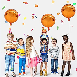 10 Pcs Round-Shaped Balloons 18 Inch Orange Foil Balloon Mylar Balloon Happy Birthday Balloons