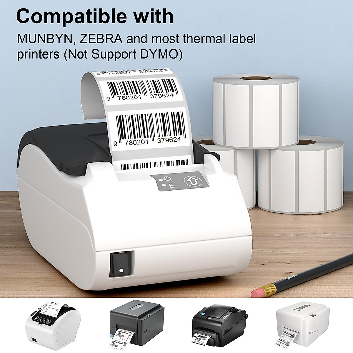 MaxGear 2.25" X 1.25" Direct Thermal Labels, Perforated UPC Barcode & FBA Address Stickers, Premium Permanent Adhesive Shipping Labels, Compatible with Rollo & Zebra (12 Rolls, 1000 Labels/Roll)