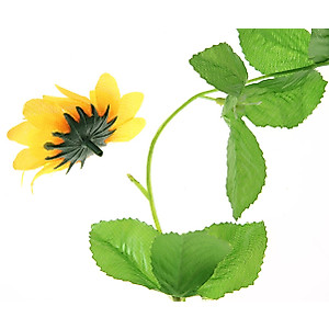 Sunrisee 2Pcs Artificial Sunflower Garland Silk Fake Flower Vines Artificial Flowers for Hotel Wedding Home Garden Decor, 7.7FT