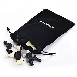 QuadPro Chess Pieces Only, Magnetic Plastic Chessman Set for Replacement of Missing Pieces, Include Storage Bag (1.96” King - Small)