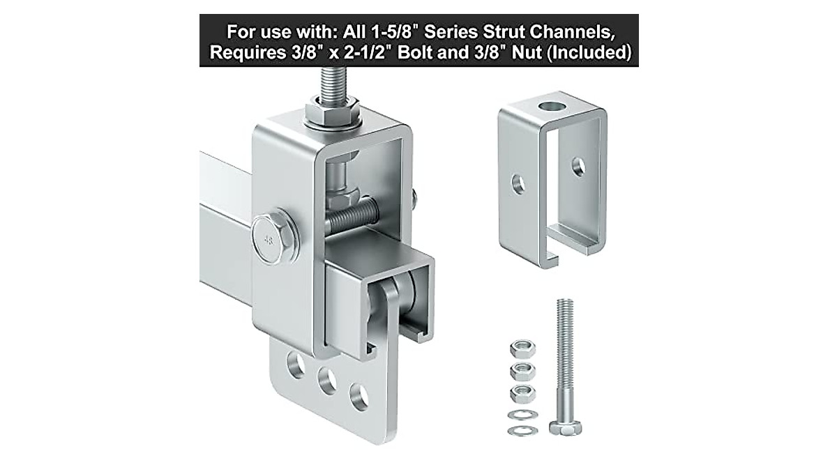 Heavy-Duty 2 Pack Channel Trolley Track Support Brackets