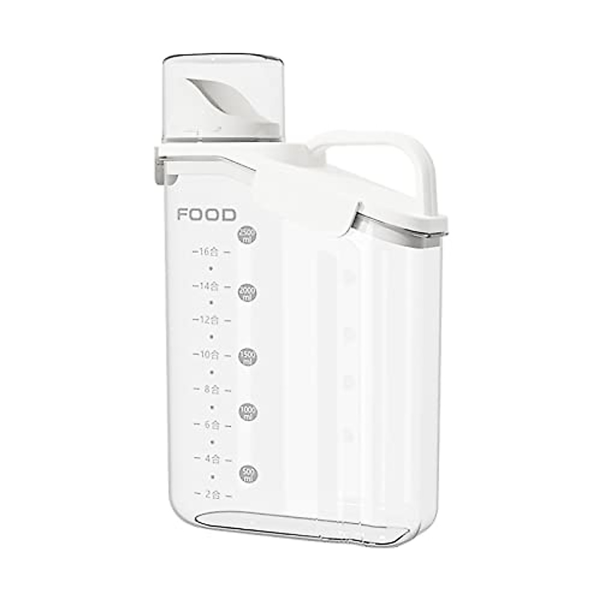 Bigougem Clear Cereal Storage Containers with Lids Airtight, Large Diameter Kitchen Storage Containers for Flour Rice Beans Ivory L