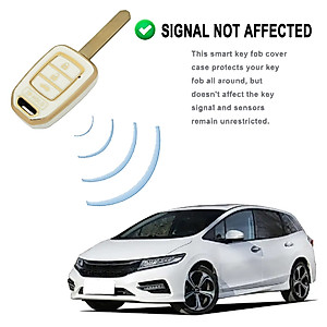 Key Fob Cover Case Fit for Honda Accord Civic CR-V HR-V Remote Holder Skin Protector Keyless Entry Sleeve Accessories (White)