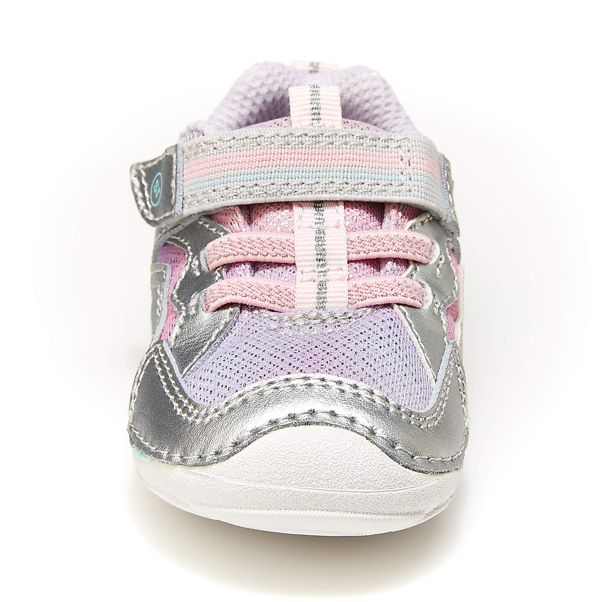 Stride Rite baby girls Soft Motion Kylo Sneaker, Silver/Multi, 5 Toddler US