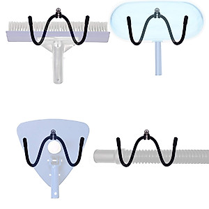 YYST Pool Tool Organizer And Holder Pool Cleaning Accessory Organizer and Holder Rack - Store Poles, Brushes, Nets, Vacuum Heads,Leaf Rakes, Skimmers, Vacuum Hoses and Other Cleaning Attachments (4)