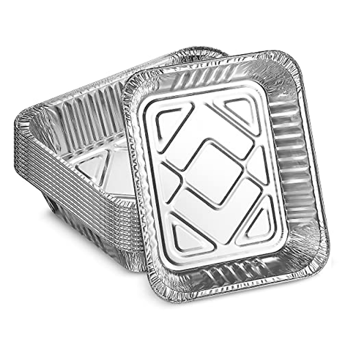 MontoPack Aluminum Foil Pans Half Size Roasting Chafing Pan | Bulk 10 Pack of 9x13 Tins for Cooking, Baking & Catering | Heavy Duty Disposable Cookware Steam Table Trays for Buffet & Food Prepping