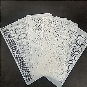 AK ART KITCHENWARE 15 PCS Plastic Airbrush Cookie Cake Stencils for Cake Decoration Fondant Decorating Stencils for Wall Painting Drawing Stencil Set Cake Tools ST-6151~6165