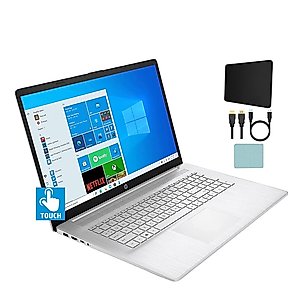 HP 17.3in Diagonal HD+ Touchscreen Display, AMD Ryzen 3 3250u, 12GB DDR4, 256GB SSD, Radeon Graphics,HD Webcam,WiFi 6,HDMI,Bluetooth,1-Year 365 Office, W10 Home, Mazepoly Accessories Silver 17-cp