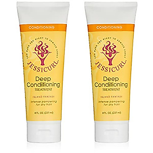 Jessicurl, Deep Conditioning Treatment, Island Fantasy, 16 Fl oz. Deep Conditioner for Dry Damaged Hair, great Anti Frizz Hair Mask and Leave in Conditioner for Curly Hair