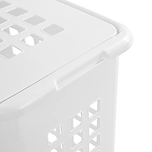 Sterilite 12238004 Rectangular LiftTop Laundry Hamper, White, 4-Pack