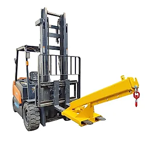 LGXEnzhuo Forklift Mobile Crane, Forklift Extension Attachments Crane, 6600lbs Loading Capacity, with Truss Hoist Jib Boom and Hook, for Towing Handling Equipment, Yellow