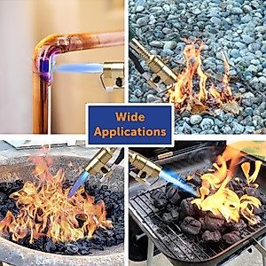 Flame King Propane & Mapp Gas Blow Torch 27,000 BTU w/Self-Igniter for Searing, Soldering and as Fire Starter