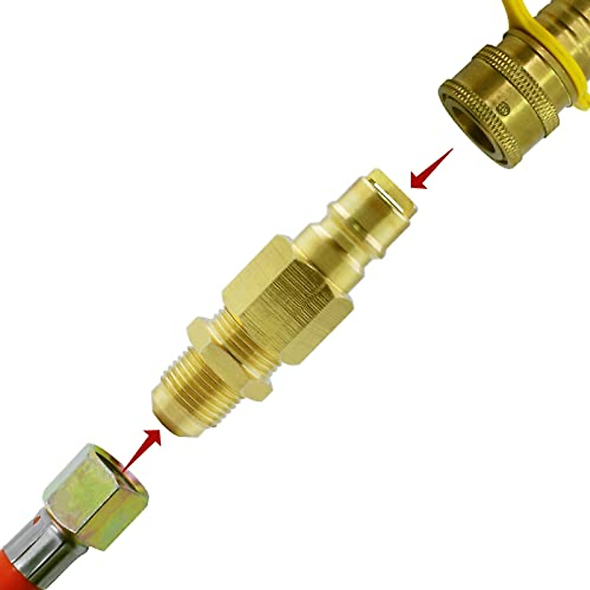 MENSI 3/8" Male Flare Natural Hose Adapter Convert to Natural Gas 3/8" Quick Disconnect Plug