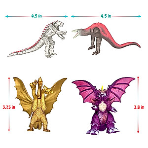 TwCare Set of 10 Godzilla vs Kong Dinosaur Dragon Toys Movable Joint Action Figures, King of The Monsters Shin Ultima Gamera Mecha MechaGodzilla Ghidorah Skull Crawler Destoroyah Cake Toppers Pack