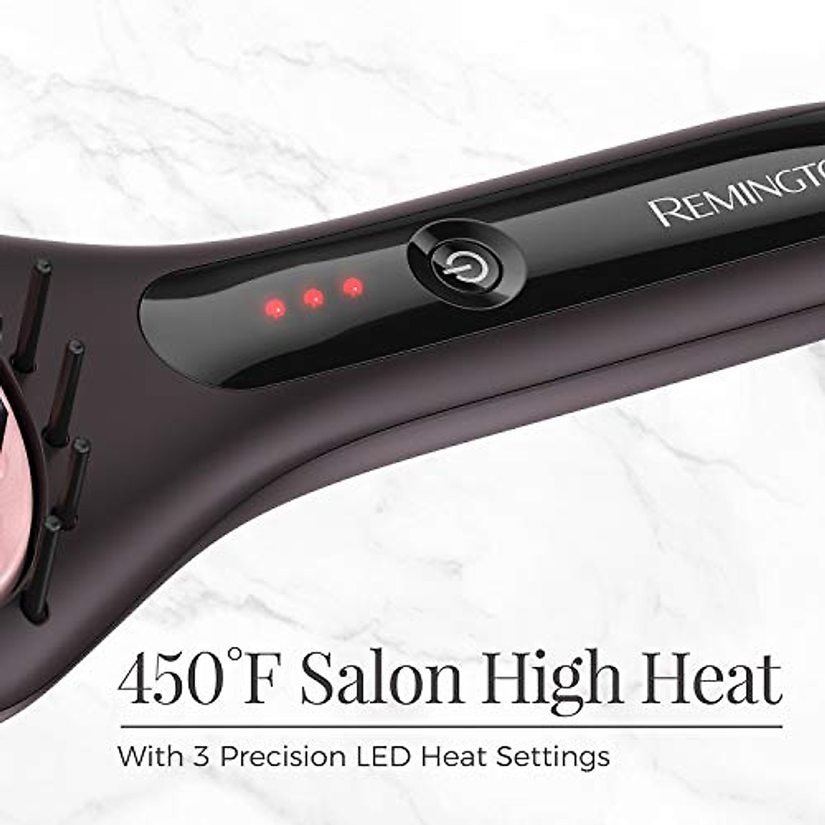 Remington Remington pro pearl full size ceramic heated smoothing brush purple cb7400p, Black