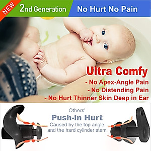 WaterDam Swimming Ear Plugs Great Waterproof Ultra Comfy Earplugs Prevent Swimmer's Ear (Size 0+0: Infants 0-12months (Clear Clear))