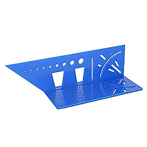 Agatige 2PCS Saddle T Square Ruler, Saddle Layout Square Gauge Plastic 45/90 Degree Angle T Ruler 3D Mitre Angle Protractors Woodworking Measuring Tools for Carpenter, Blue