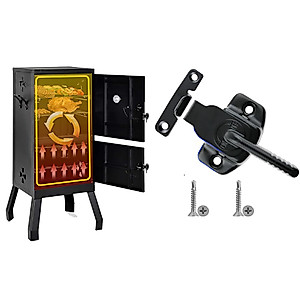 Smoker Door Latch for Pit Boss 1077, Rustproof Smoker Lid Clamp with Screws 4pcs, Smoker Leaf Latch for Cuisinart/Pit Boss Pro Series II 4 / Masterbuilt Electric Smoker Replacement Parts Latch Kits