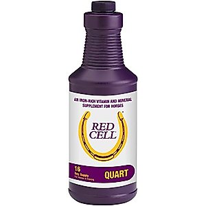 Horse Health Red Cell, Liquid Vitamin-Iron-Mineral Supplement for Horses, Helps Fill Important Nutritional Gaps in Horse's Diet, 1 Qt., 32 Oz., 16-Day Supply