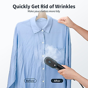 Portable Steamer for Clothes Steamer, 2 in 1 Travel Garment Steamer, 15s Heat Up, Handheld Steam Iron for Clothes with Storage Bag, 1000W Mini Fabric Garment Steamer for Home, Office and Travel, 120V