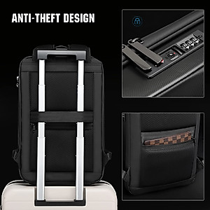 JUMO CYLY Anti-Theft Hard Shell Laptop Backpack, Waterproof Gaming Backpack with USB Charging Port Slim Bookbag with Lock For 17 Inch