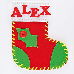 Baker Ross EX764 Felt Craft Festive Felt - Pack of 10, Red, Green & White for Kids to Decorate, Arts & Crafts