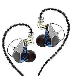 Senlee TRN ST1 in Ears Monitor 1BA 1DD Hybrid Dual Driver, in Ear Headphone Earbuds with 1 Dynamic and 1 Balanced Armature Driver TRN Headsets(No Mic, Blue)