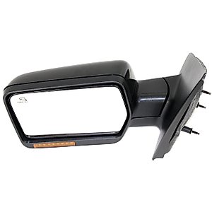 Kool Vue Left Power Heated Door Mirror Compatible With Ford F-150 2007-2008 Power Fold With Signal Light, Memory & Puddle Lamp Paintable