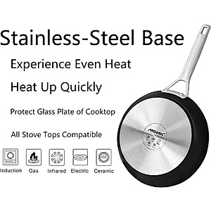 MSMK Non Stick Pans Set 7-Piece, 8, 10, 12 Inch Frying Pans and 12 Inch Induction Wok with Tempered Glass Lids, PRO Heat Distribution, Stay-Cool Handles, Oven Safe 700℉, Compatible with All Cooktops
