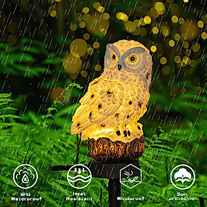 Owl Solar Garden Lights,Owl decor Garden Solar Light Outdoor Decor,Owl Path LED Lights,Solar Animal Lights,Outdoor Solar Garden Stake Light,Garden Statue Solar Light for Yard Housewarming Gift