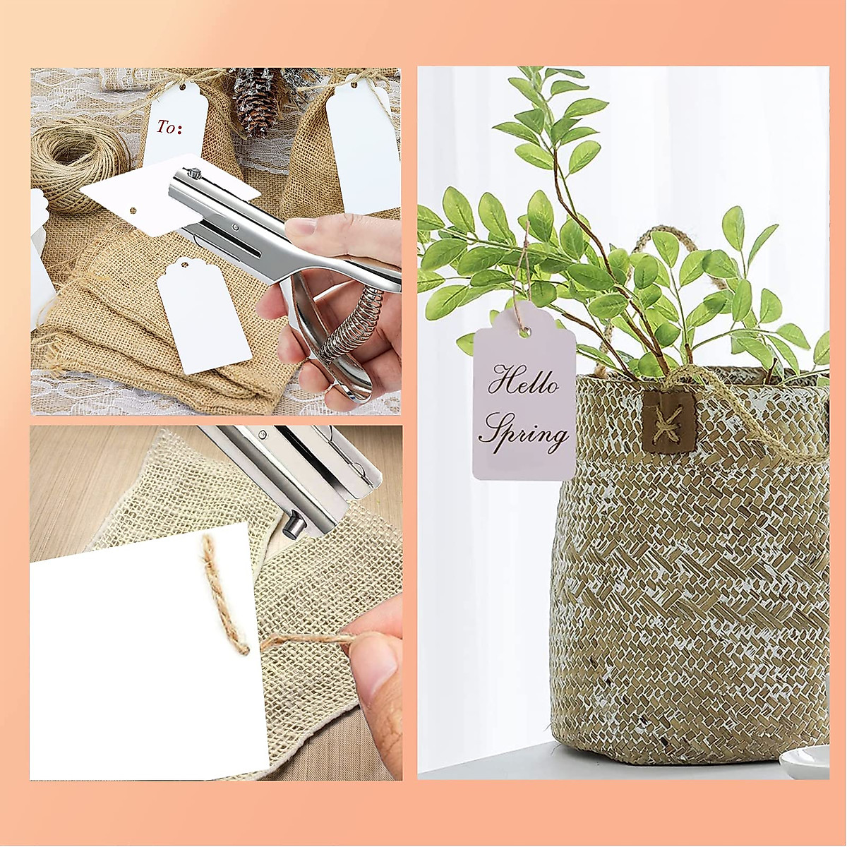 Single Hole Punch 2 Inch Reach Deep Throat Heavy Duty Hole Punch Tab Zinc Alloy Silver Long Hole Punch 1/4 Inch Hole Hand Held Leather Hole Punch for Scrapbook Tab Paper ID Card PVC Card Badge Photos